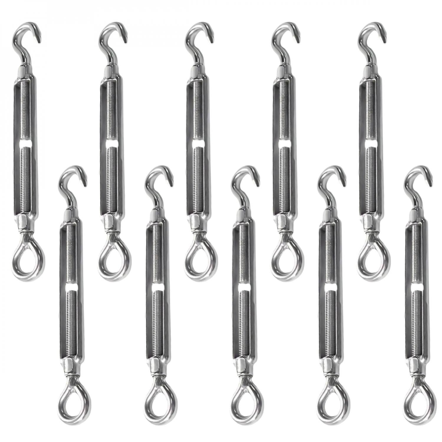 Lot de 10 tendeurs de fil réglables en acier inoxydable - Crochet et ...