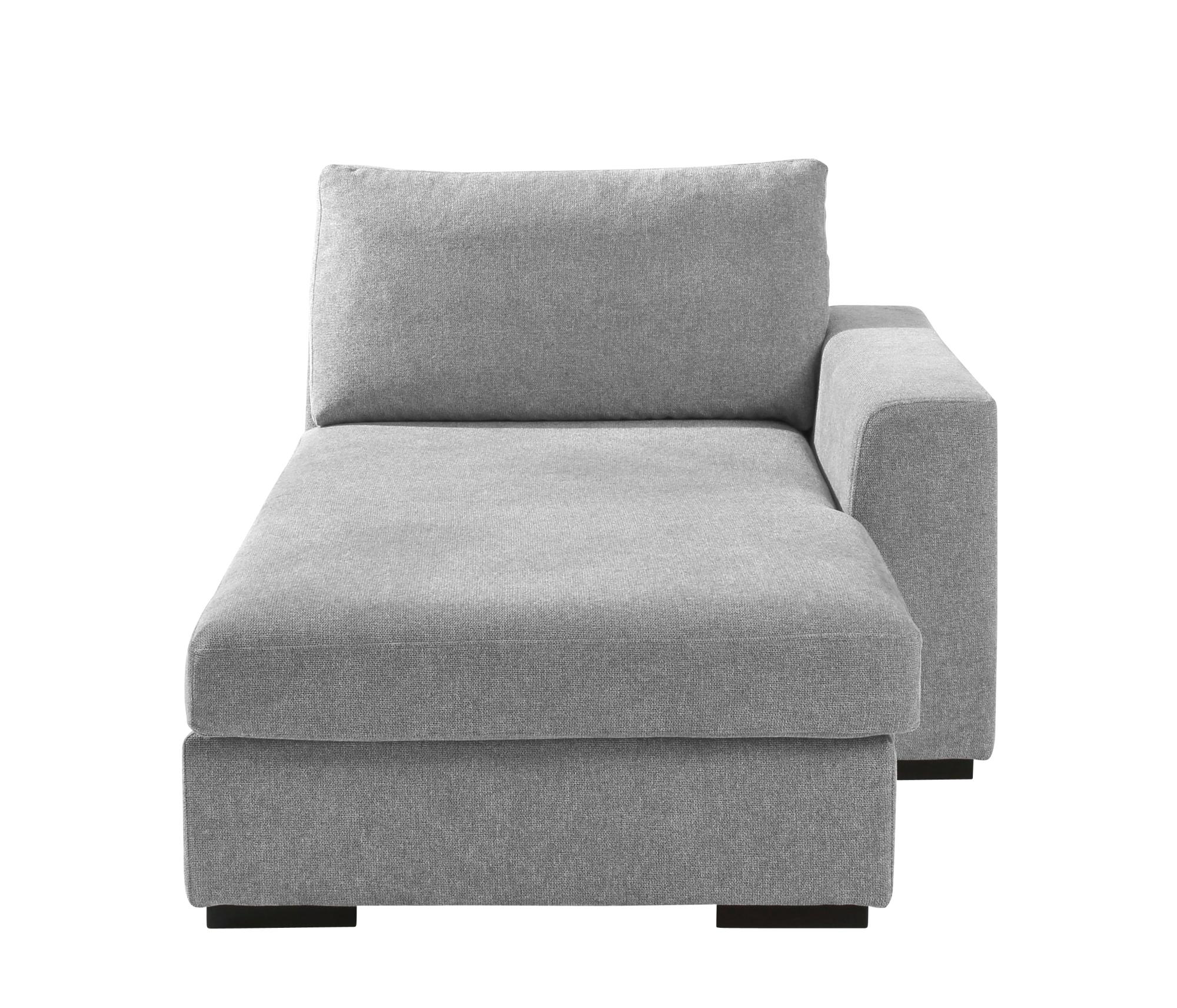 Méridienne droite BILLY 146x106 cm tissu Zinc | Leroy Merlin