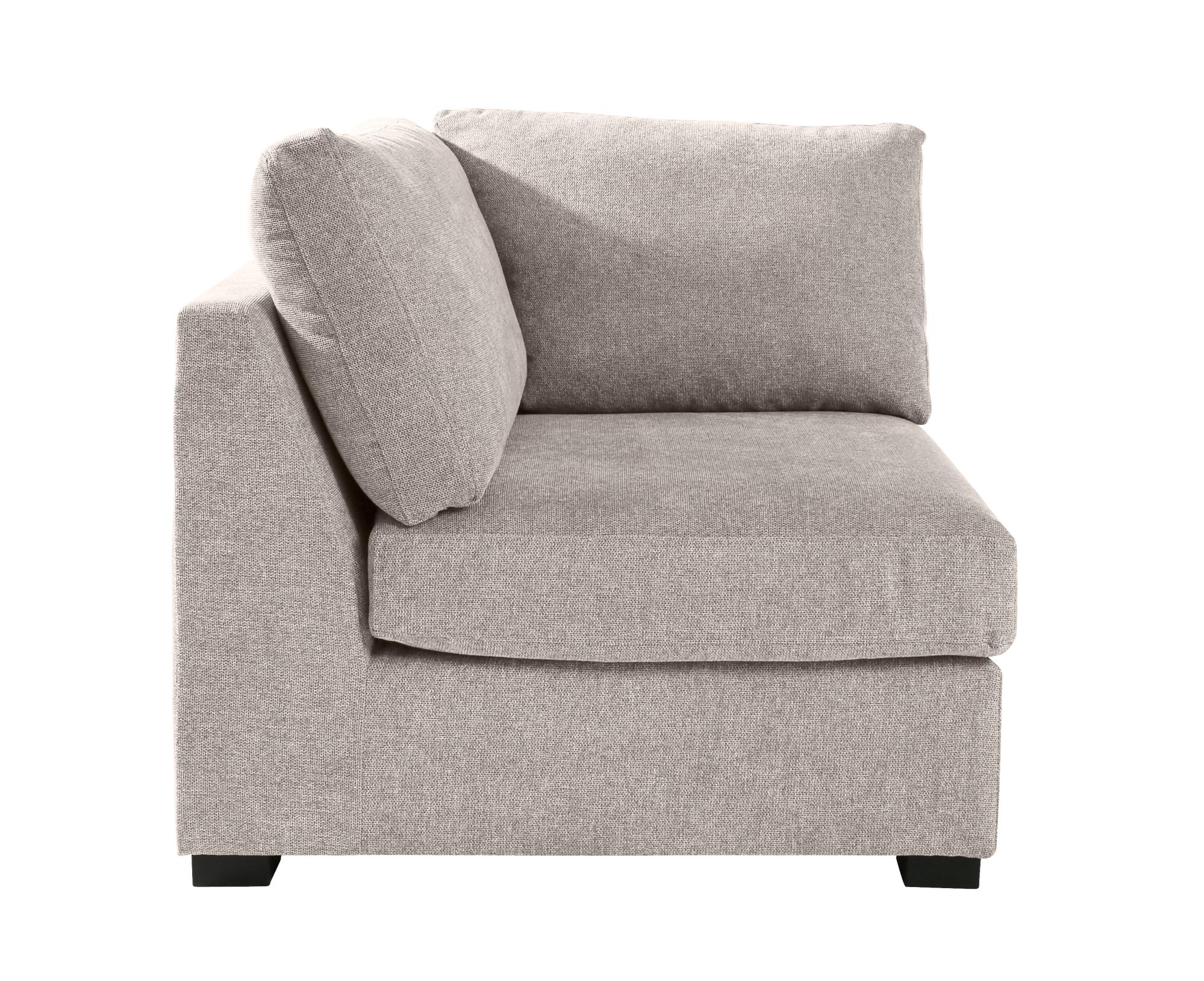 Chauffeuse d'angle BILLY 89x89 cm fixe tissu Galet | Leroy Merlin