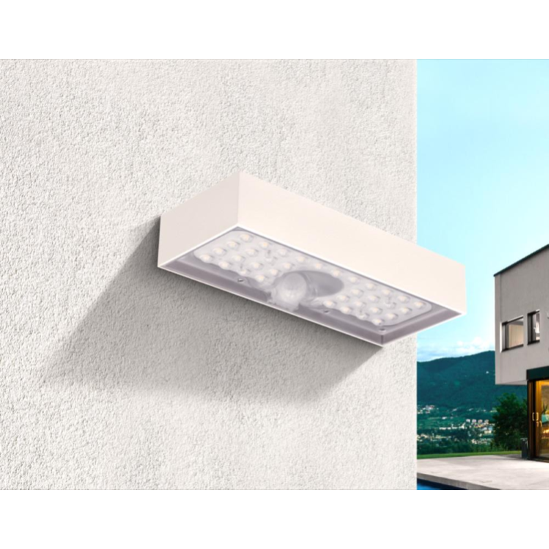 Plafoniera applique lampada led da esterno a muro con pannello solare e ...