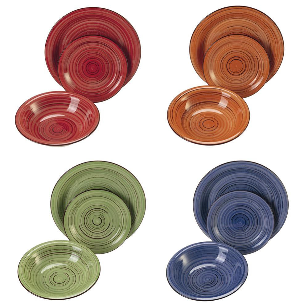 Piatti da portata in ceramica colorata 4 posti tavola servizio 12 pezzi ...