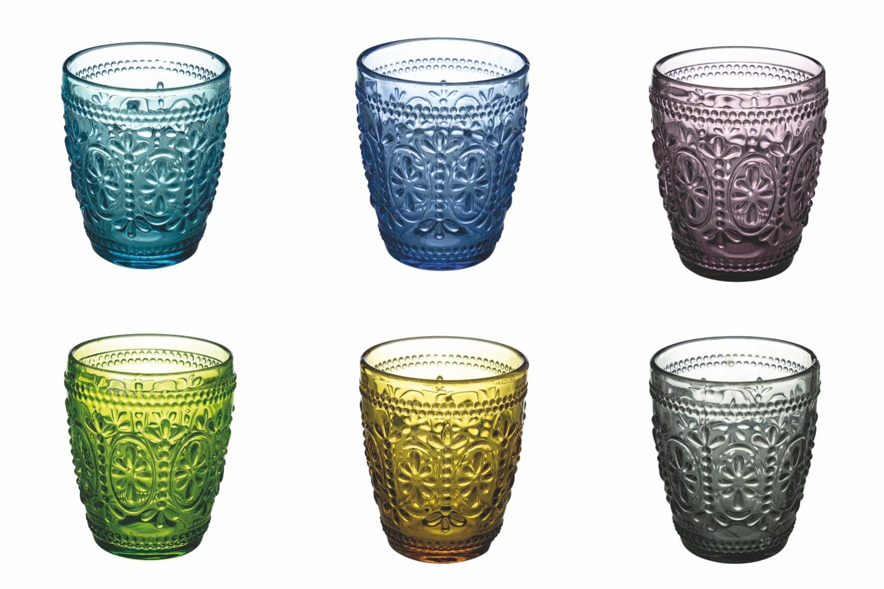 Bicchieri in vetro colorati set 6 bicchieri acqua 295 ml Imperial ...