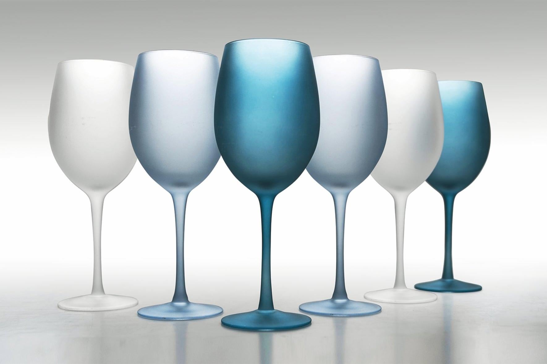 Bicchieri calici i vetro satinato frosted Blue Dream | Leroy Merlin