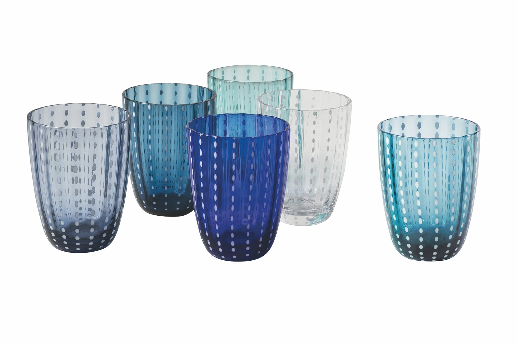 Bicchieri in vetro colorati set 6 bicchieri acqua e drink 300 ml ...