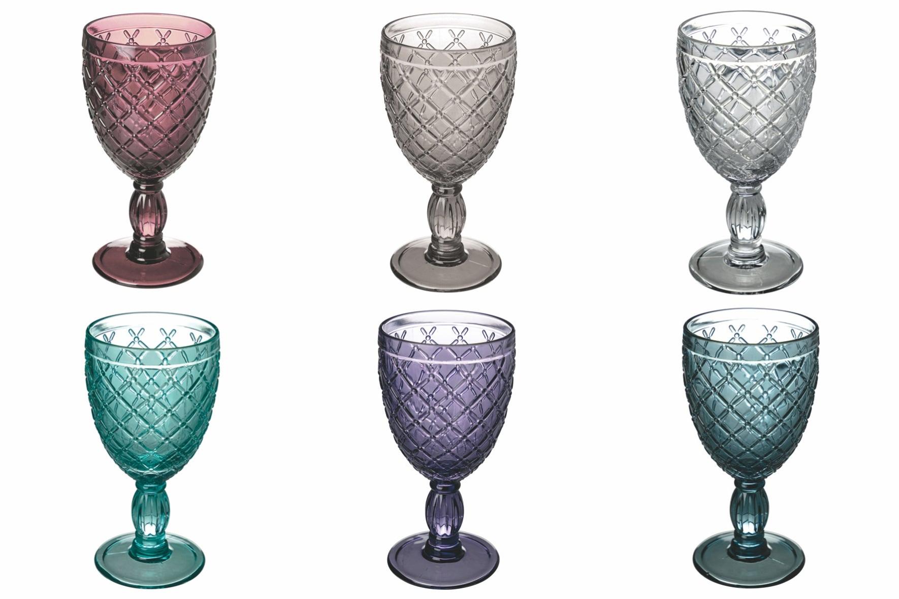 Bicchieri calici in vetro colorati set 6 calici 280 ml Castle | Leroy ...