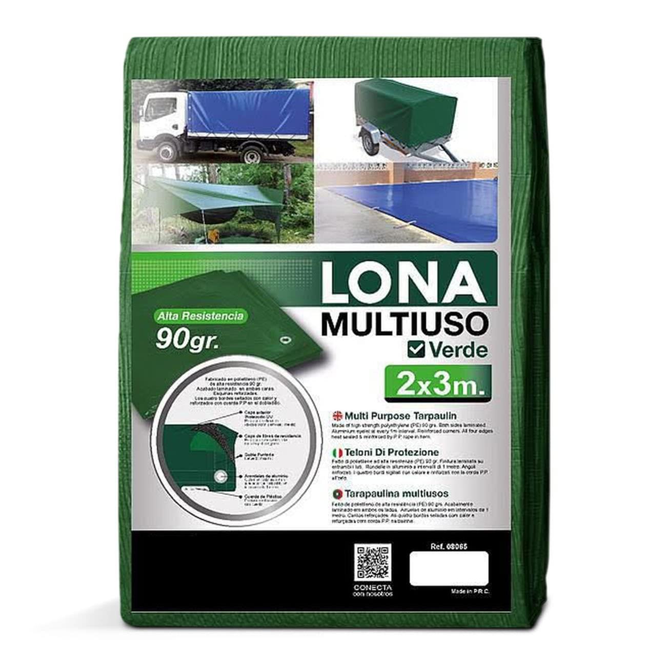 TIENDA EURASIA - Lona Multiusos Verde Material Resistente al Agua Con Ojales de Aluminio 2x3 m ...