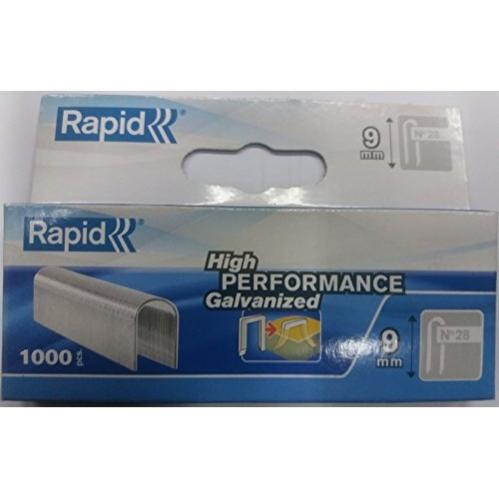 GRAFFETTE 9 MM RAPID R 28 PER FISSATRICE FISSACAVI 9 MM 3/8 PZ.1000 ...