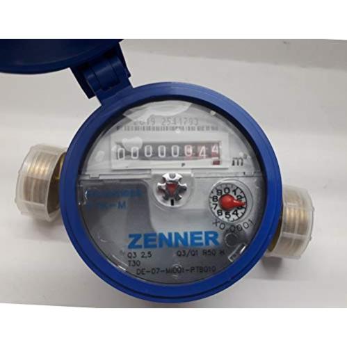 CONTATORE X ACQUA ASCIUTTO ZENNER ETK-M-P DN20 3/4 OTTONE CON RACCORDI ...