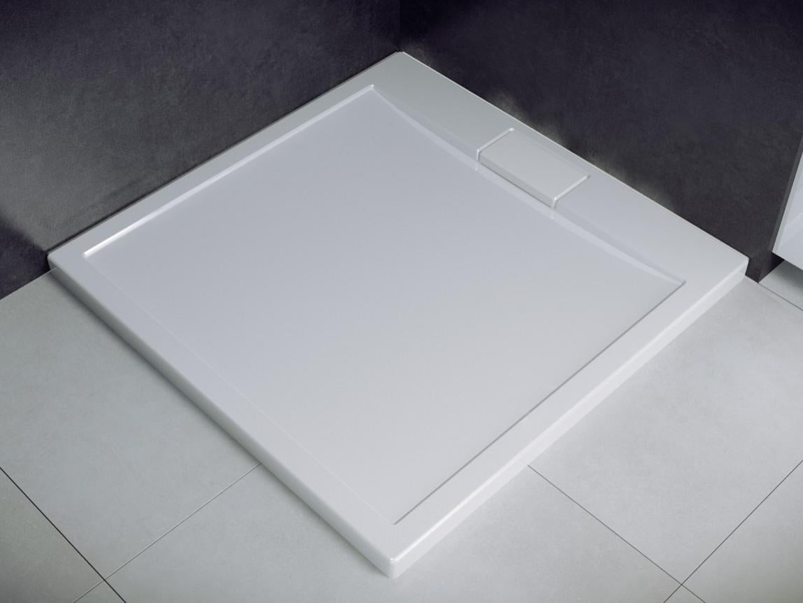 Plato de ducha 80x80 cm AXIM ULTRASLIM extraplano blanco + sifón ...