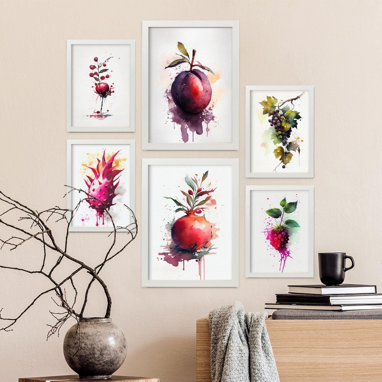 Nacnic Fruits Violets Affiches Illustrations De Fruits Légumes Et ...