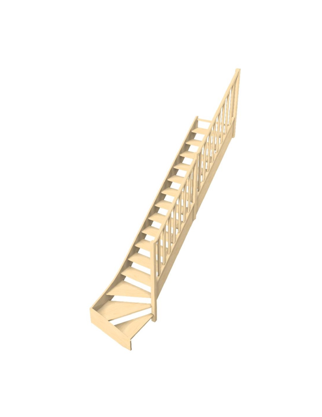 Escalier Quart Tournant Bas Sapin Economique Durable Woodup Bas