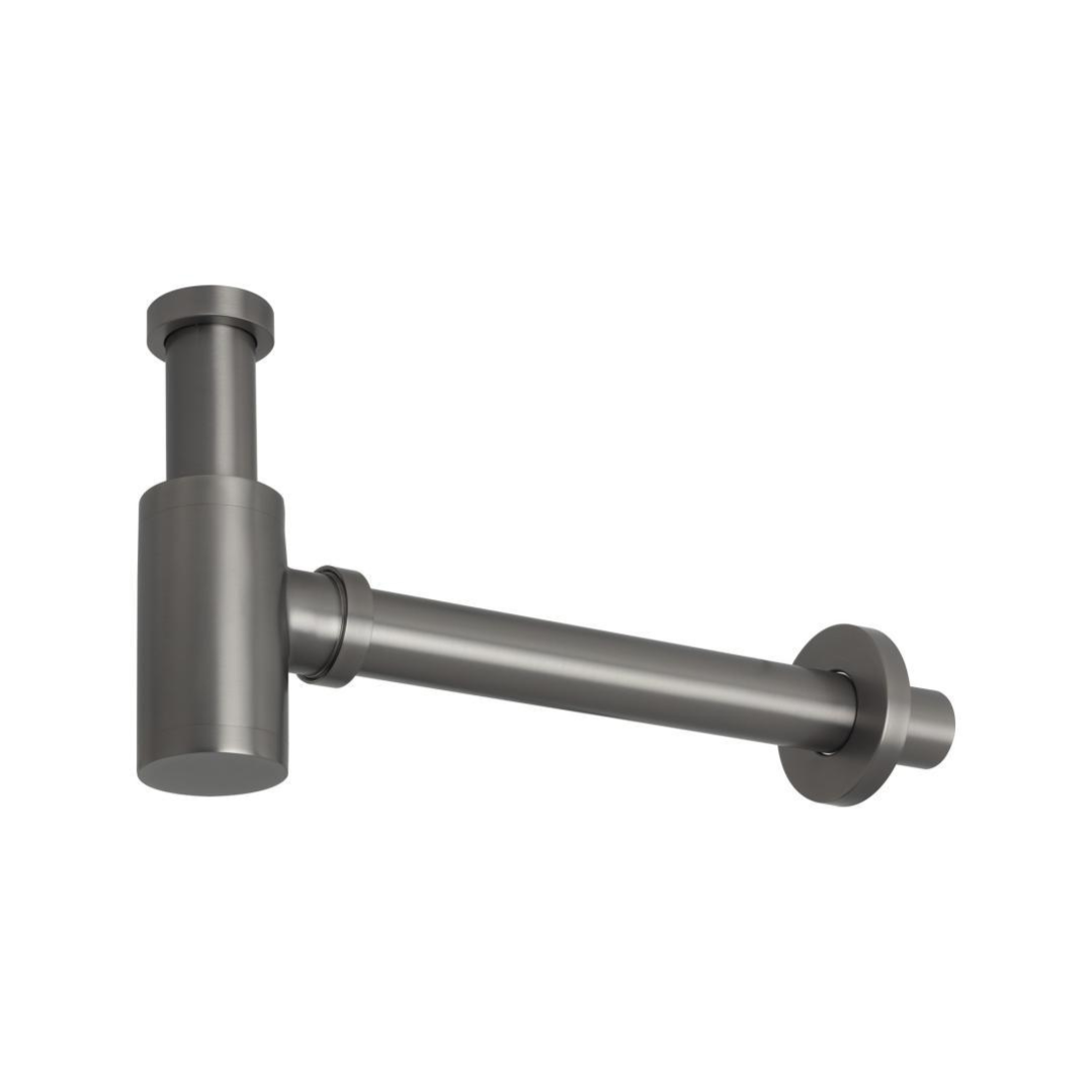 Green Sanitairy Mariposa Siphon lavabo design Gun métal PVD | Leroy Merlin