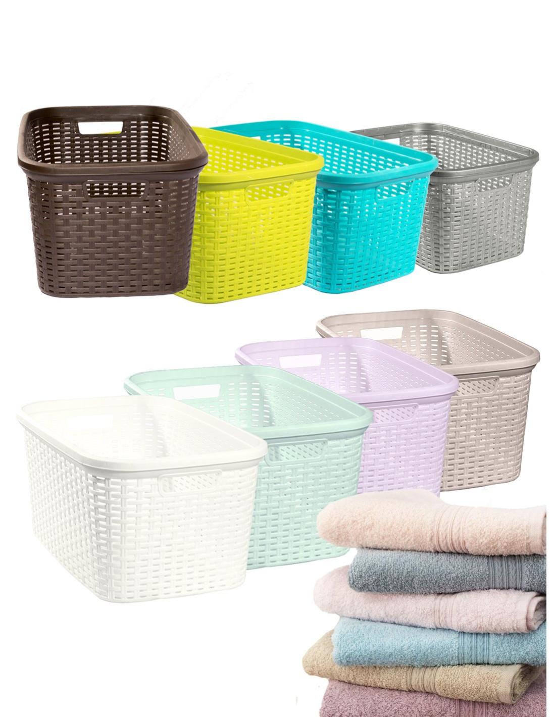 Cesta para la Colada 25 x 53 x 36 cm - Cesto ropa sucia – Cesta Rectangular con Asas diseño ...