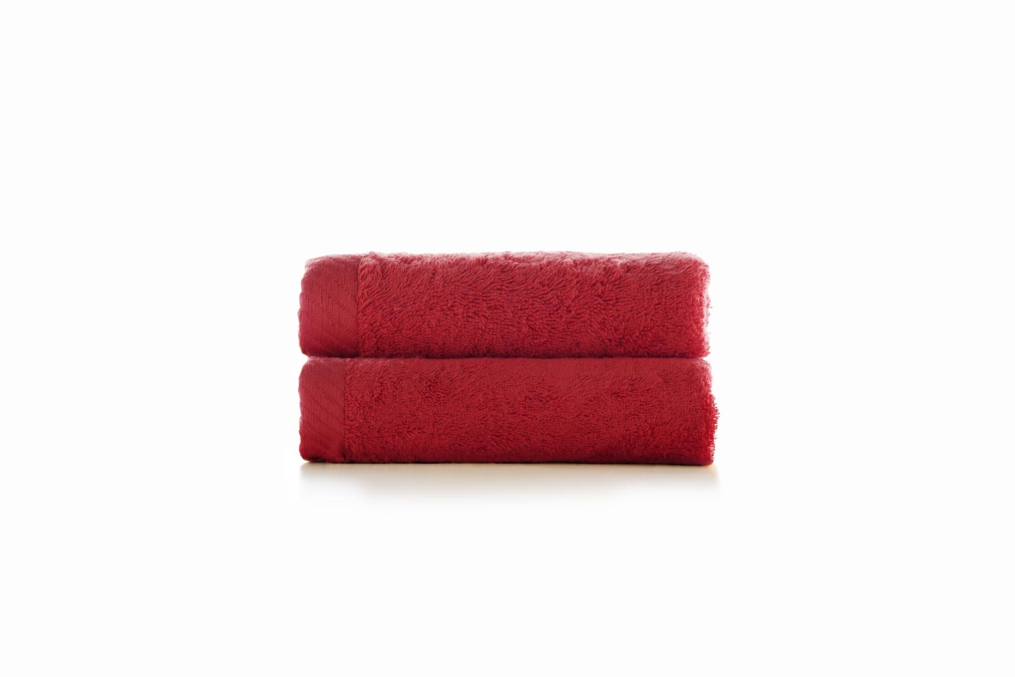 Pack de 2 Serviettes de toilette 30x50 Rouge en coton 600 grammes ...