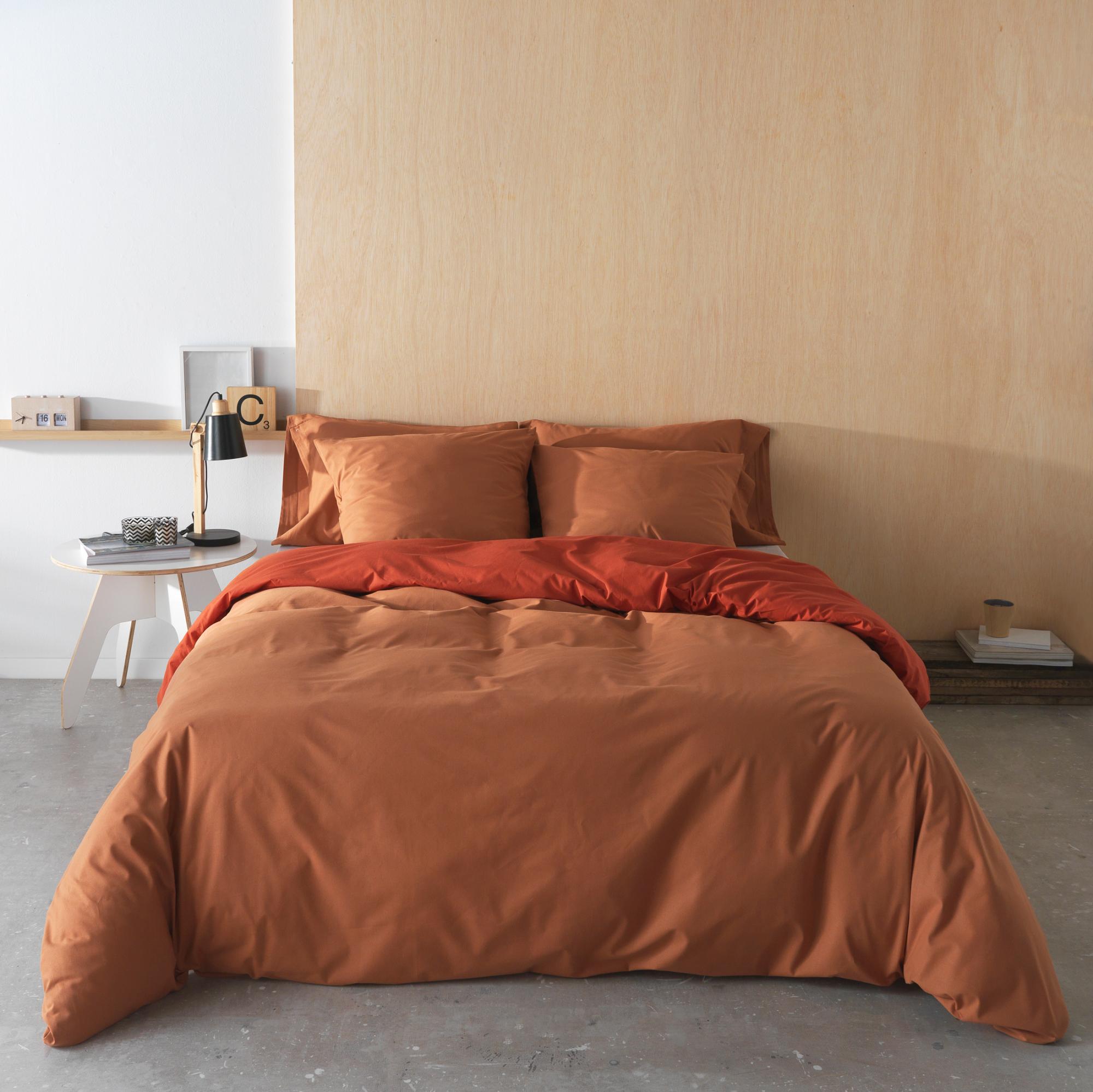 Funda nórdica lisa Teja/ Caldera cama 150 cm - 240x220 cm, algodón 200 ...