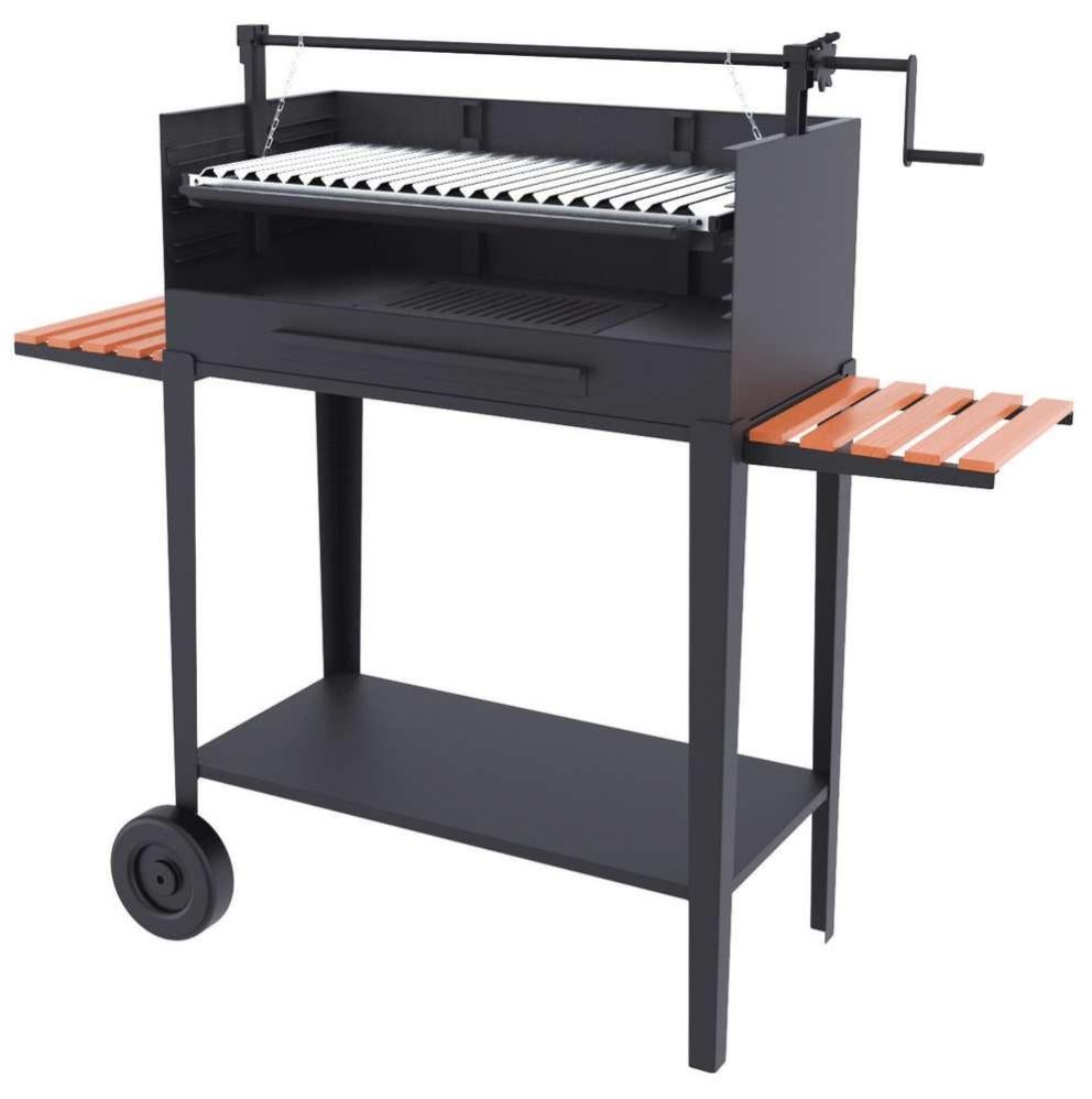 Barbecue Barbecue a carbonella e legna Griglia in acciaio inox da 60 cm ...