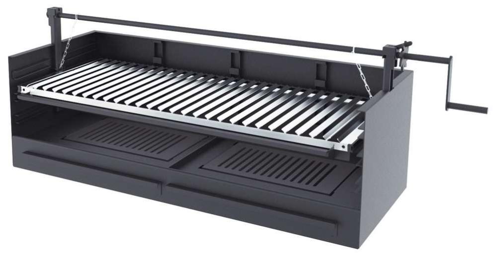 Barbecue a carbone e legna Griglia in acciaio inox da 60 cm - Con ...