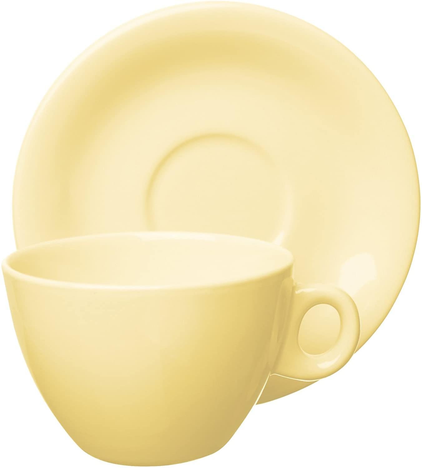 Excelsa Trendy set 2 Tazze The con Piattino, Ceramica, Crema, 10.5x13x7 ...