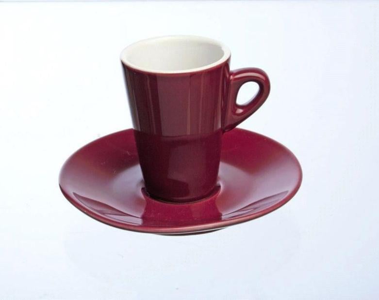 Tognana Elegant Set 6 Tazza da Caffè Prugna con Piattino in Porcellana Eleganti e Raffinati ...