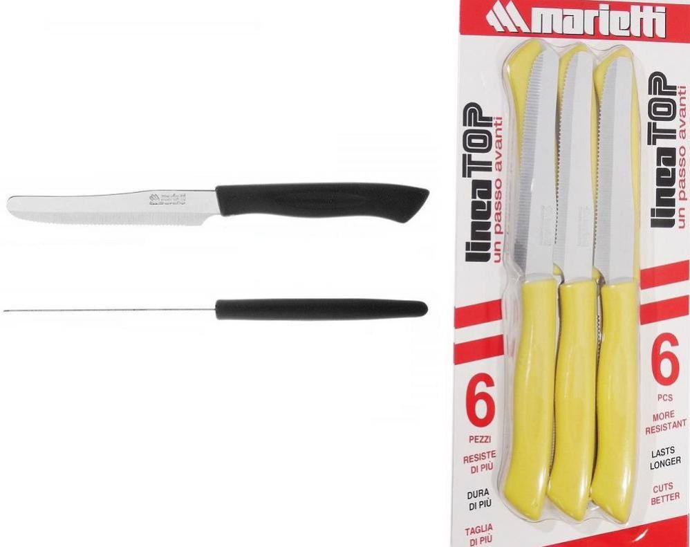 Marietti Top ,6 Coltello Tavola giallo,con Seghetto 11 cm Manico in ...