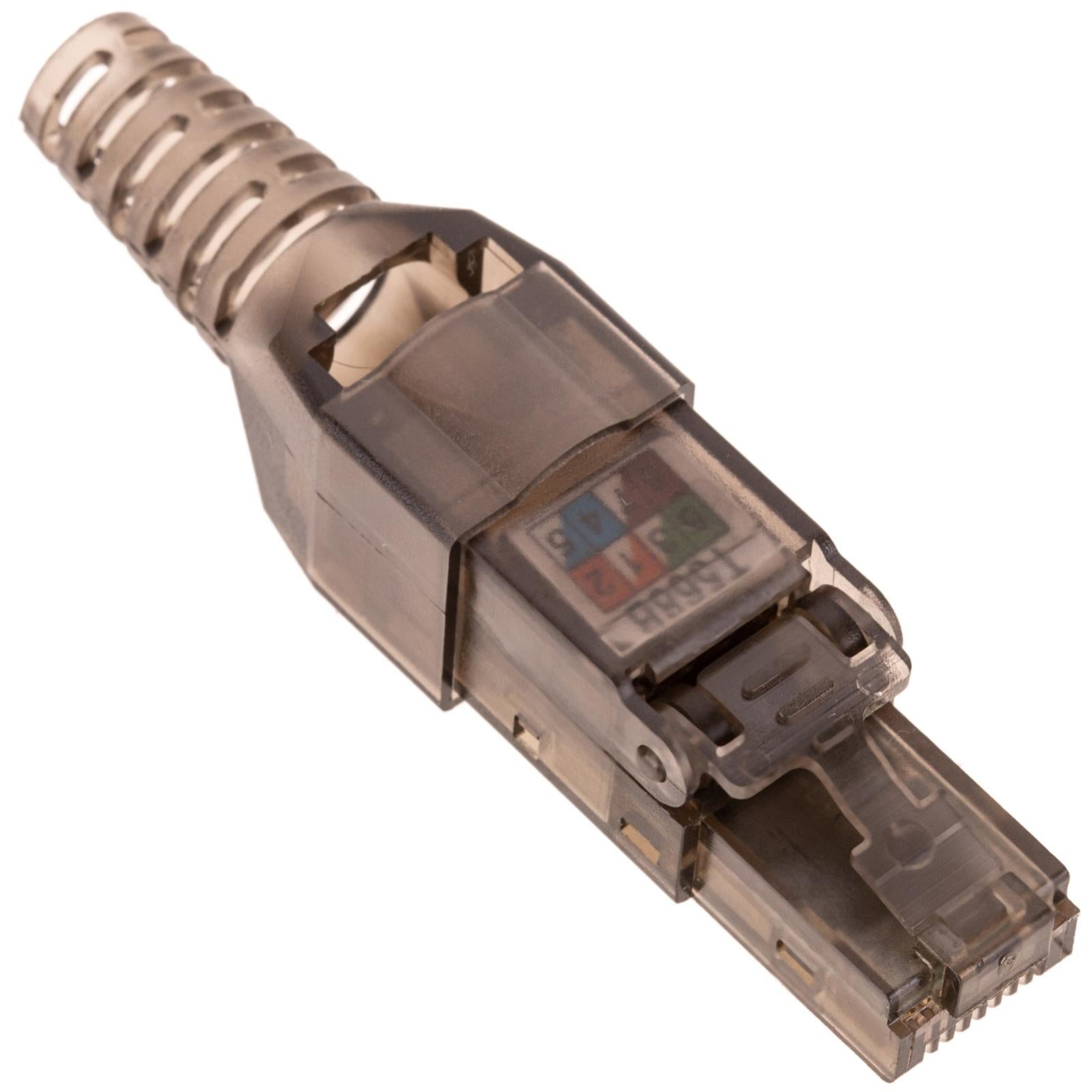 Pack 6 unités connecteurs RJ45 Cat.6 UTP mâle sans outils noir | Leroy ...