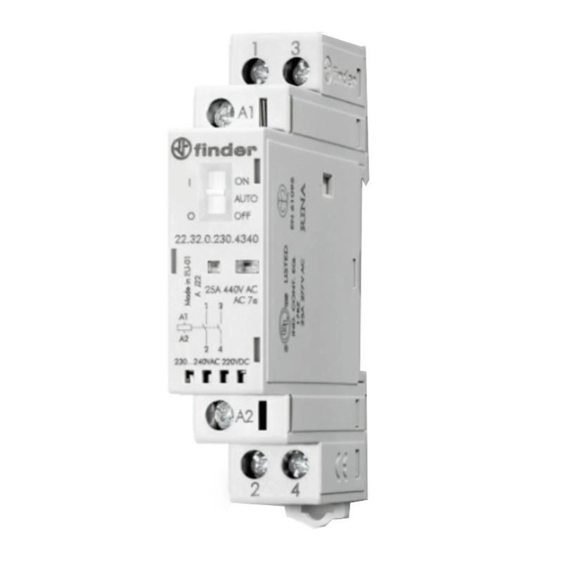 Contactor modular SERIE 22, 2NA 25A AgSnO2, 230V AC/DC, indicador ...
