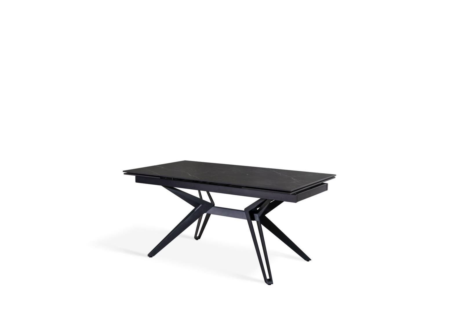 Table extensible noir mat 90 cm x 160-240 cm H. 76 cm | Leroy Merlin