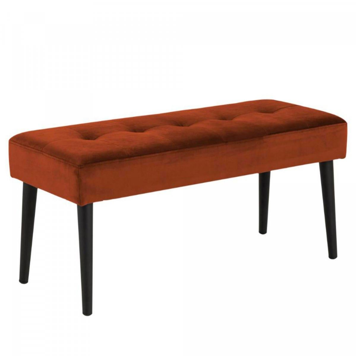 Banc contemporain en velours matelassé et pied en métal GLORE | Leroy ...