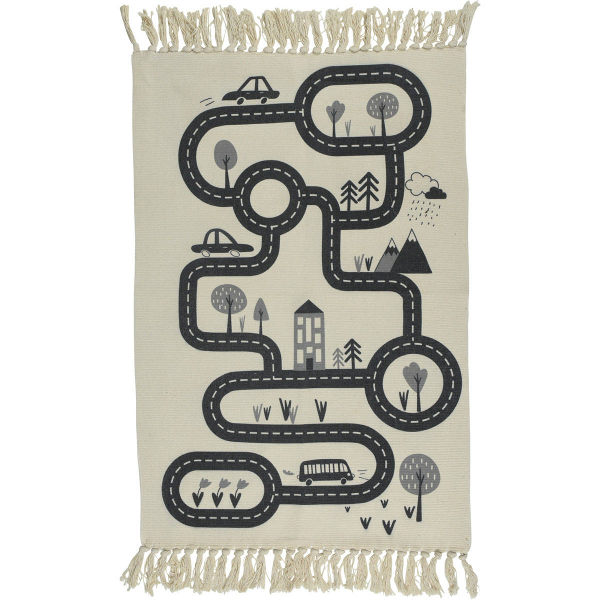 Tapis de route, avec franges, 80 x 120 cm, Home Styling Collection ...