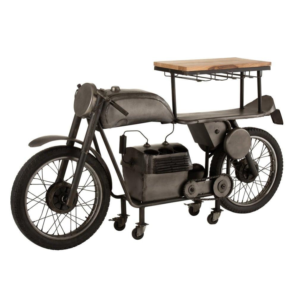 Bar motocyclette TROE en bois de manguier et métal gris. | Leroy Merlin