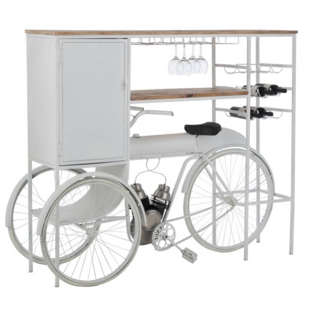Velo Bar TROE en bois de manguier et métal blanc. | Leroy Merlin