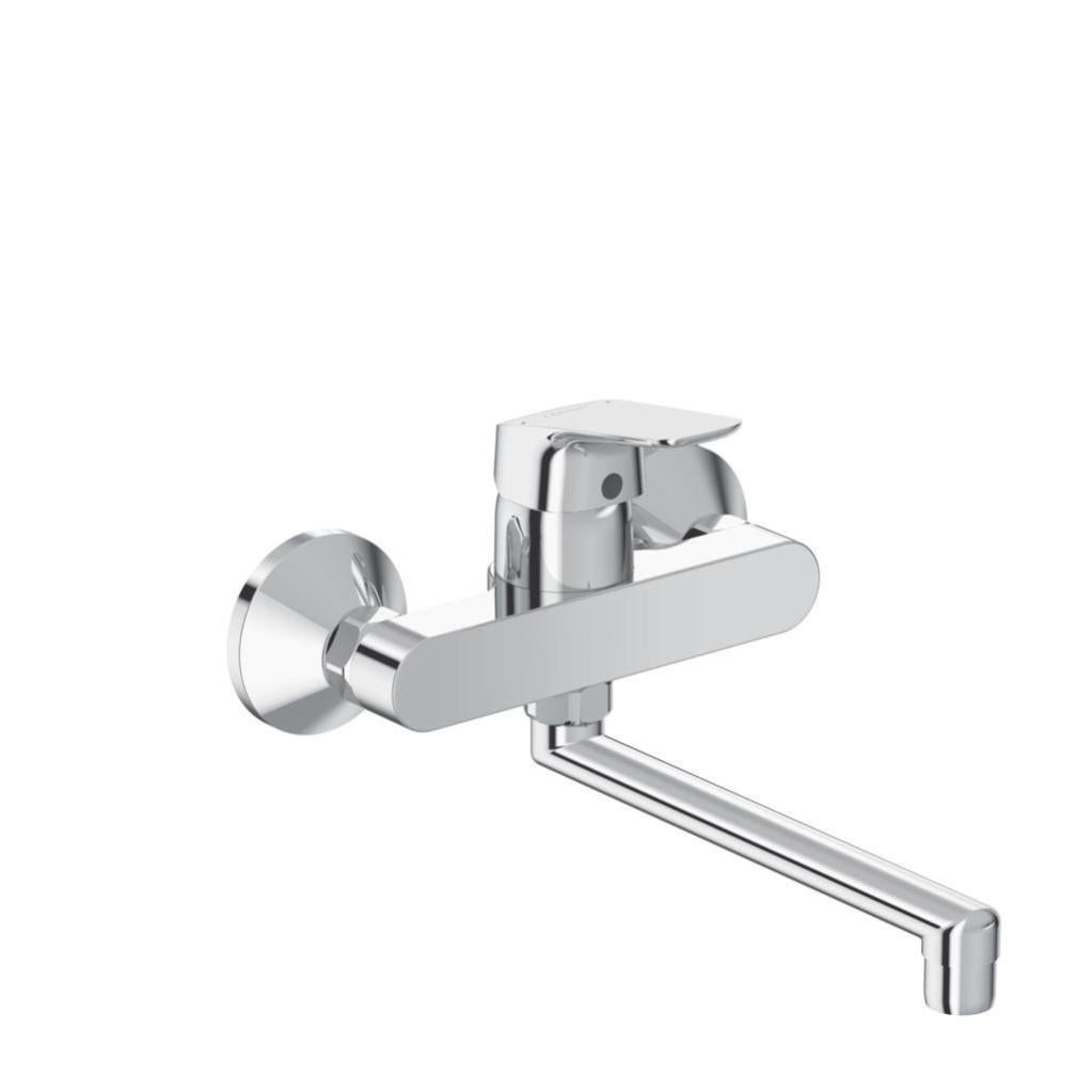 Base Miscelatore rubinetto monocomando lavello a parete cromato B1730AA ...