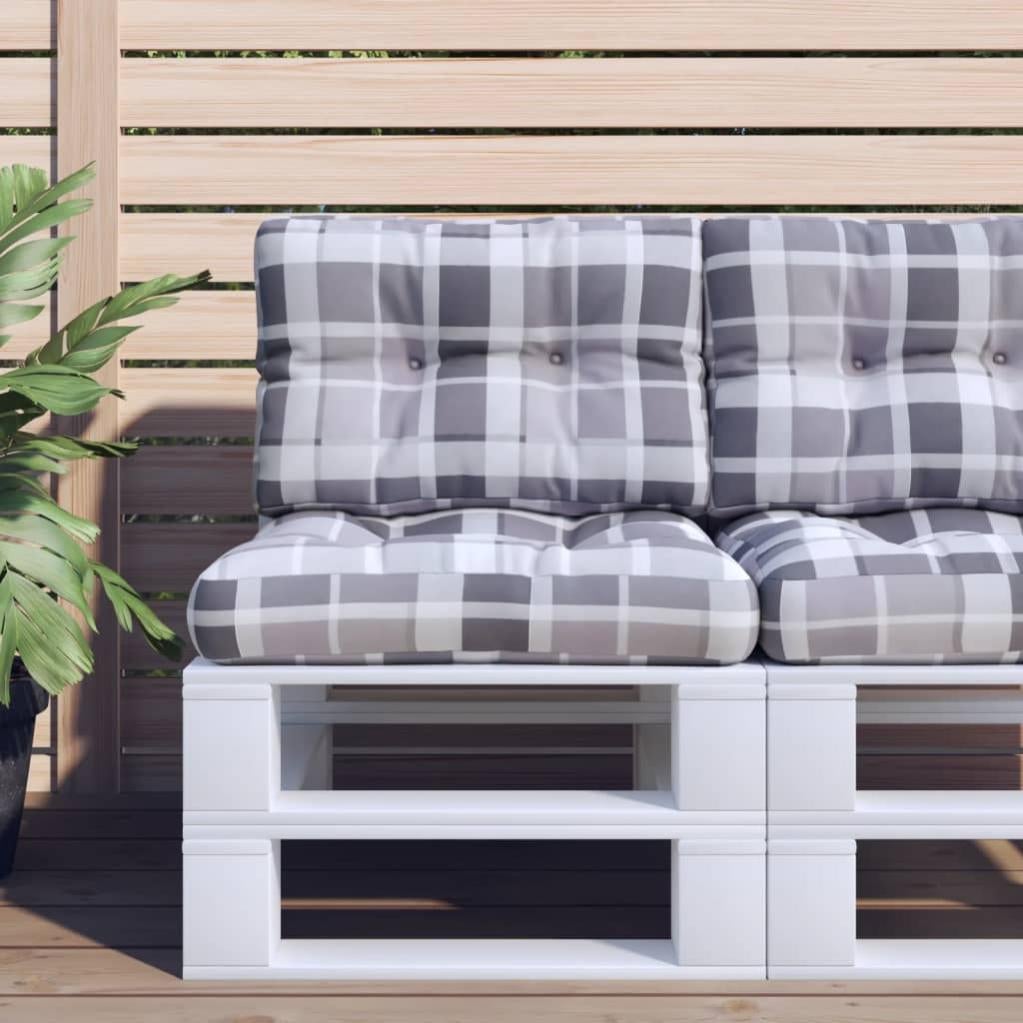 Maison Exclusive - Cuscini per Pallet 2 pz Grigi a Quadri in Tessuto ...