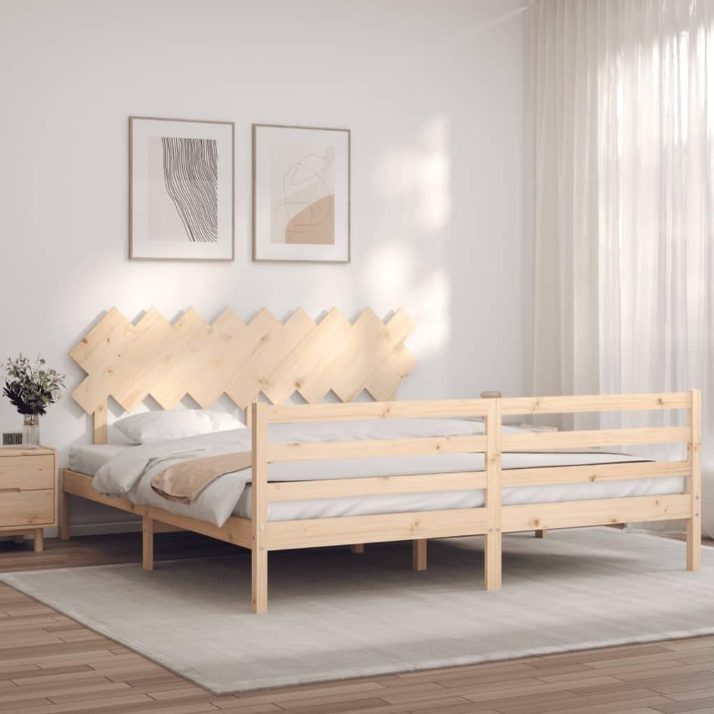 Maison Exclusive Cadre de lit avec tête de lit Super King Size bois ...