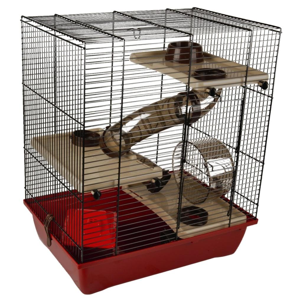 FLAMINGO Cage pour hamsters Enzo 3 41,5x28,5x48,5 cm Bordeaux | Leroy ...