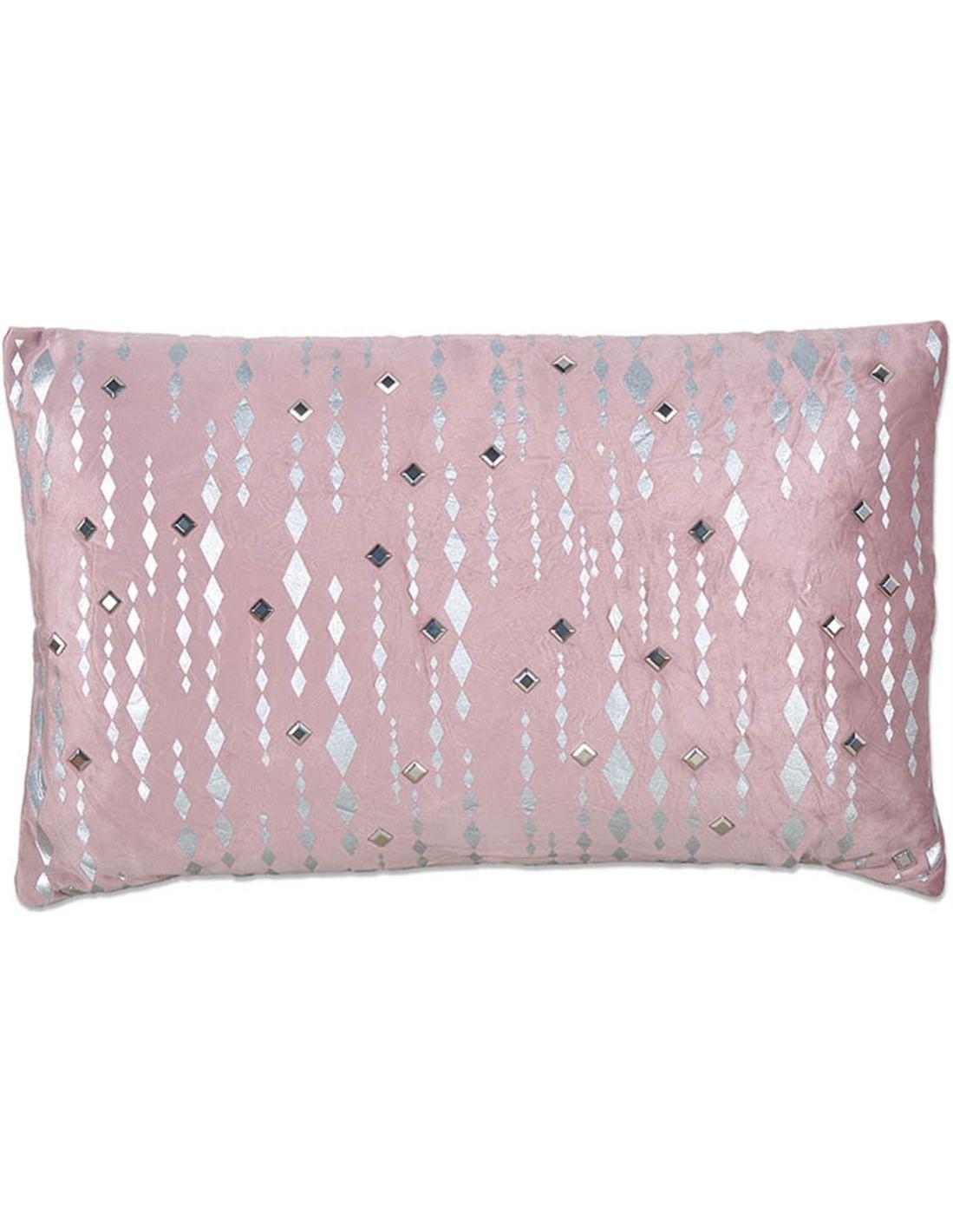 Cojin 53*33 rosa tiras de espejos con relleno 380 gr yvette | Leroy Merlin