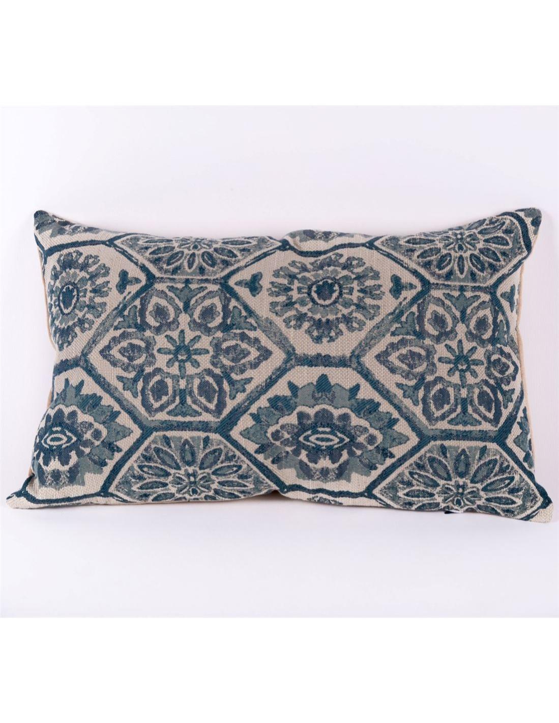 Cojin 53*33 azul hexagonos flor con relleno 380 gr valerie | Leroy Merlin
