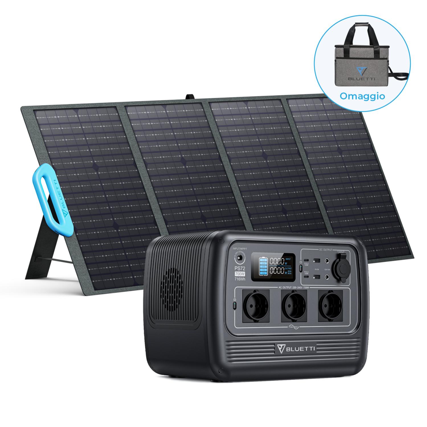 Generatore solare portatile BLUETTI 716Wh/1000W PS72 con pannello ...