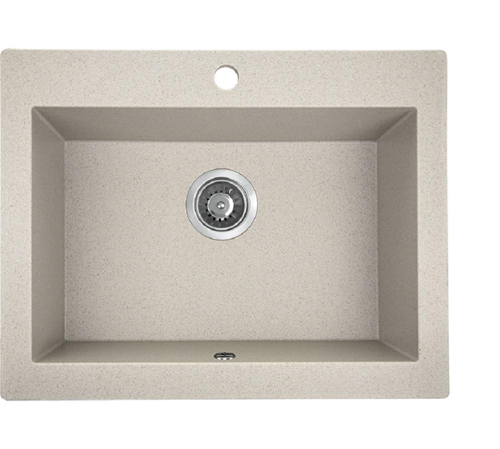 Fregadero redondo de granito beige KOMODO, 1 seno, 49x58 | Leroy Merlin