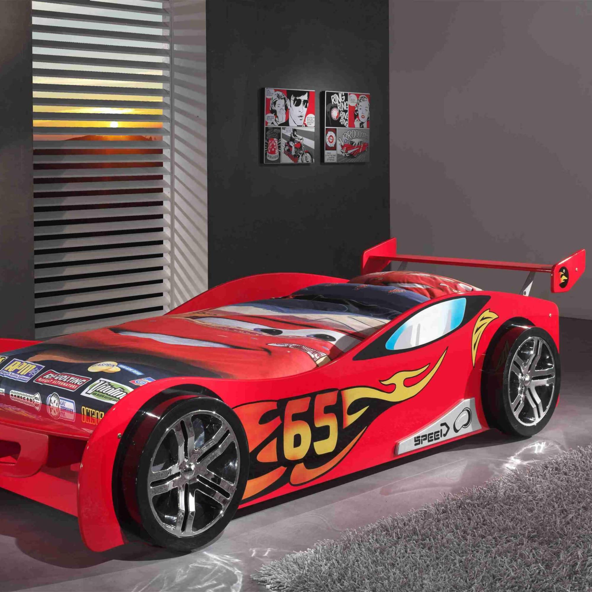 Lit enfant voiture Le Mans rouge 90x200 | Leroy Merlin