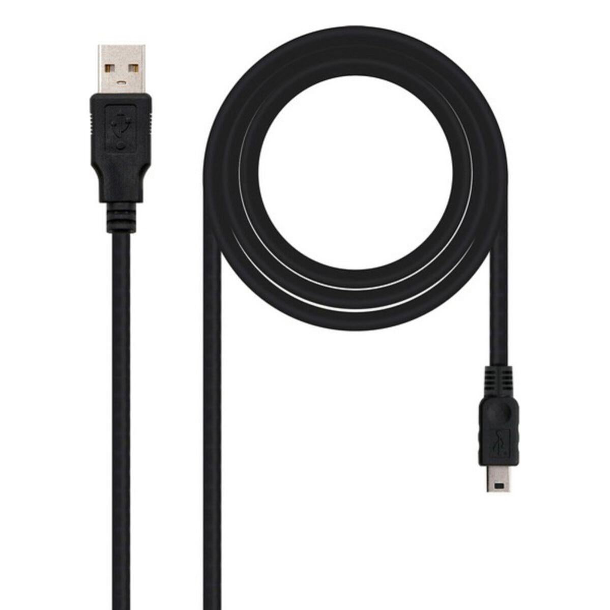 Cavo USB 2.0 A con Mini USB B NANOCABLE 10.01.0403 3 m Nero | Leroy Merlin