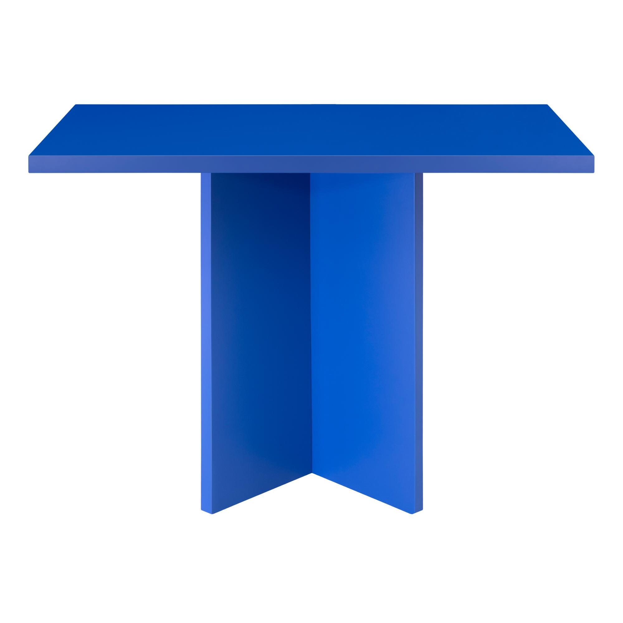 Table de salle à manger carrée MATILDA panneau stratifié 3cm Bleu ...