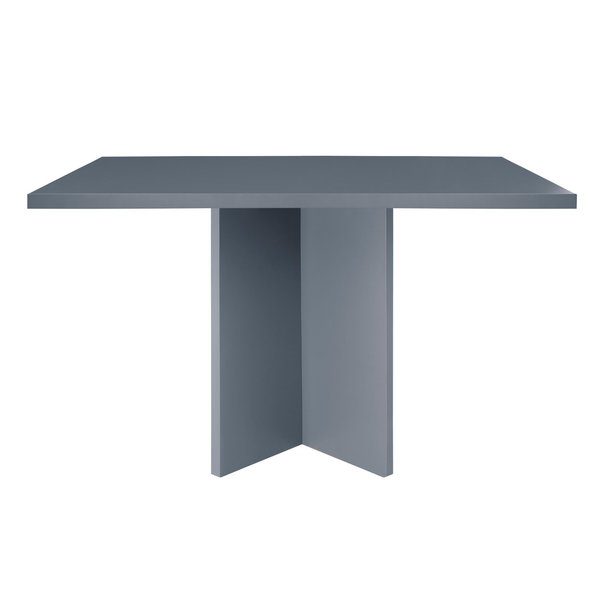 Table à manger rectangulaire MATILDA laquée en MDF de 3cm Gris 90x120cm ...