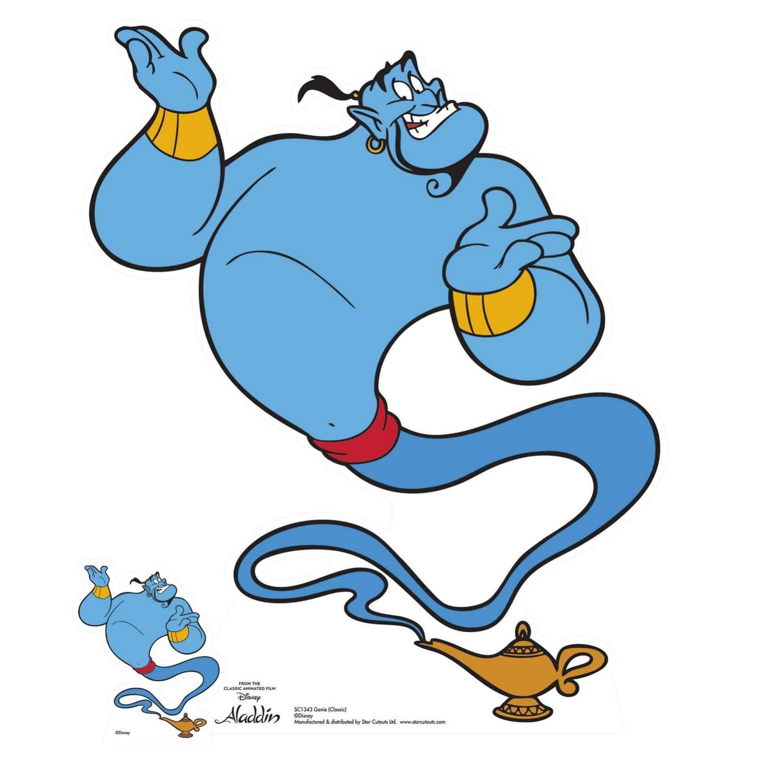 Figurine en carton taille réelle Genie d'Aladdin Disney H 88 CM | Leroy ...