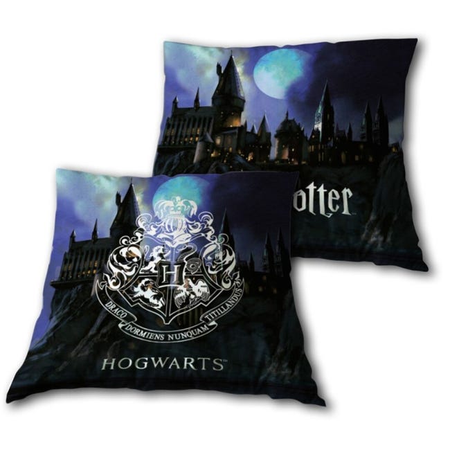 Coussin Harry Potter Blason Hogwarts Château De Poudlard 35x35 Cm