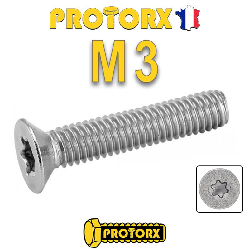 Vis TORX Tête FRAISÉE : (M3 x 16mm) x 10pcs | Vis à Métaux | Acier Inox A2 | Usage Exterieur ...