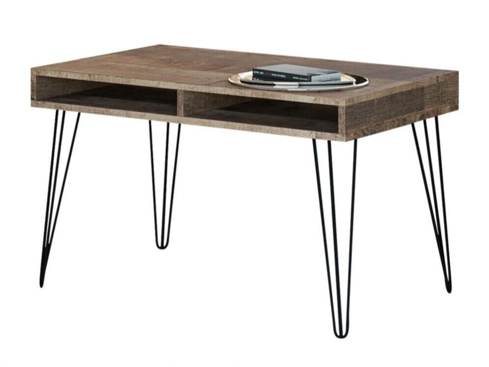 Table basse Goodyear 109, Grand chêne, Noir, 55x90x60cm, Stratifié ...