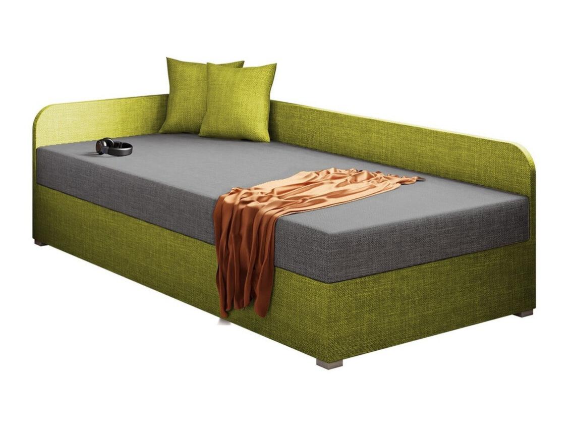 Letto Memphis 128, Singolo, Verde, 90x200, Arazzo, Basi a doghe ...