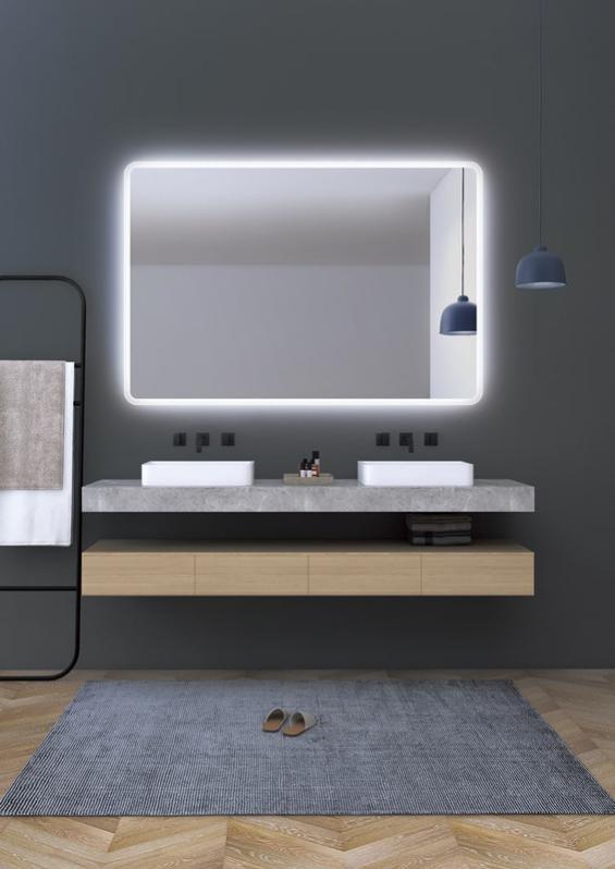 Display con luce LED con angoli arrotondati, contorno dark light ...