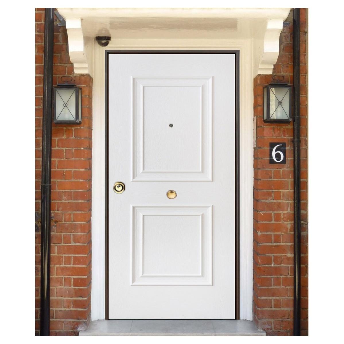 Porta Blindata per Esterno Bianca Pannello in Resina Portone Ingresso ...
